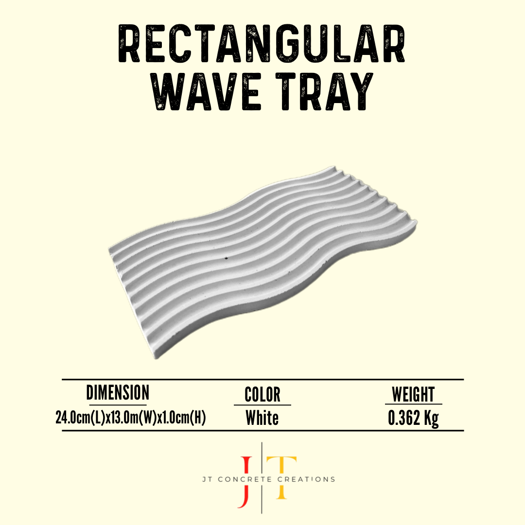 RECTANGULAR WAVE TRAY – JT Concrete Creations